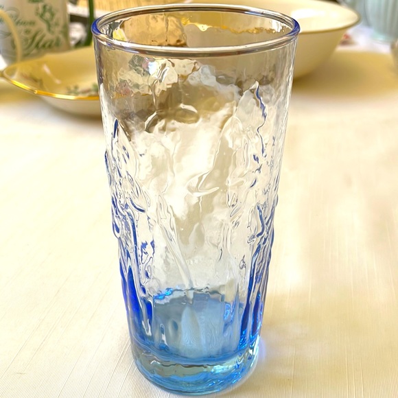 Libbey | Dining | Vintage Libbey Blue Glass Iris Pattern Tumbler Glass | Poshmark